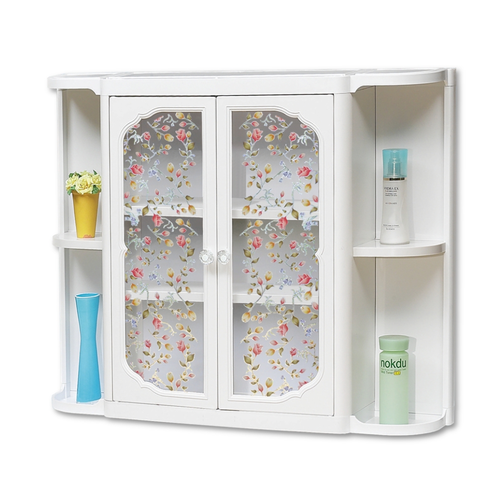 양날개 3단선반 플라워W 욕실수납장(특대형) - 온채널