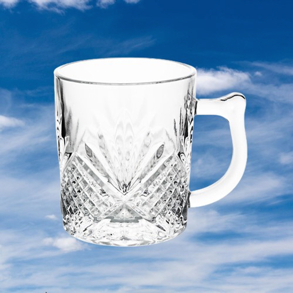 유리 컵 퓨어 세미 머그 250ml 1P 좋은 그립감 - 온채널