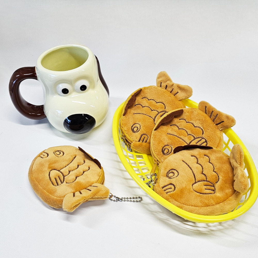 귀여운 붕어빵 동전지갑 키링 파우치 - 온채널