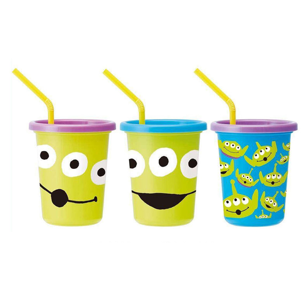 스케이터 캐릭터 스트로 텀블러 320ml 3p 세트 (알린 페이스) - 온채널