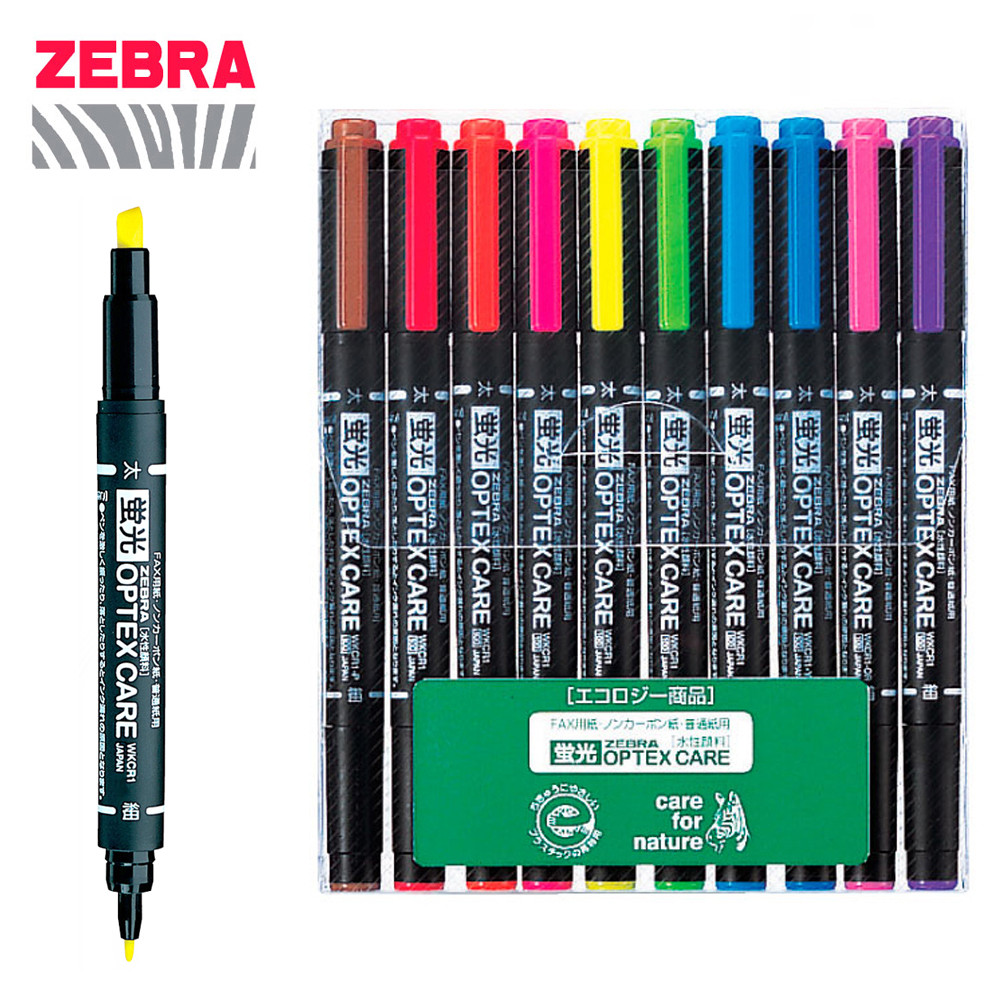 제브라 옵텍스 양면 형광펜 10색 세트 (WKCR1-10C) - 온채널