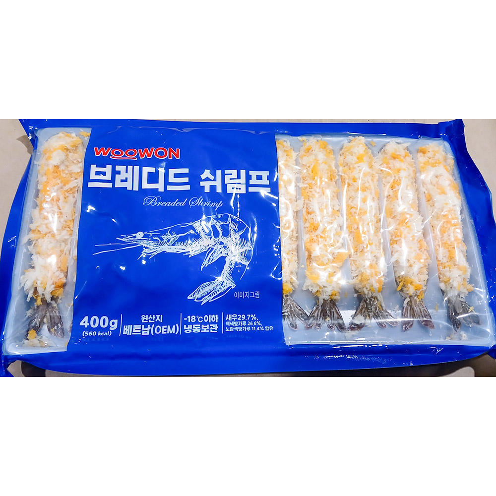 빵가루새우(우원 냉동 40g x10미 400g) - 온채널