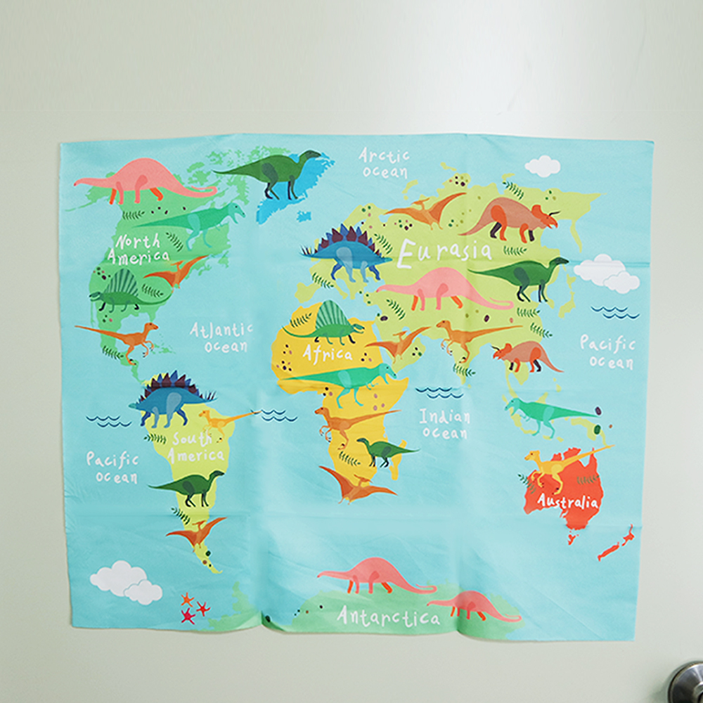 공룡 창문가리개 세계지도 벽걸이 - 온채널